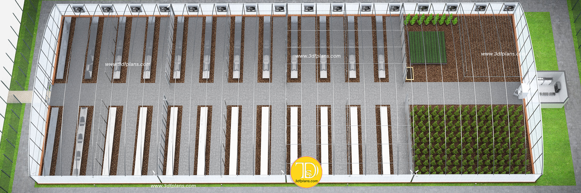 Laboratory & Greenhouse 3D Floor Plans - 3D Floor Plans