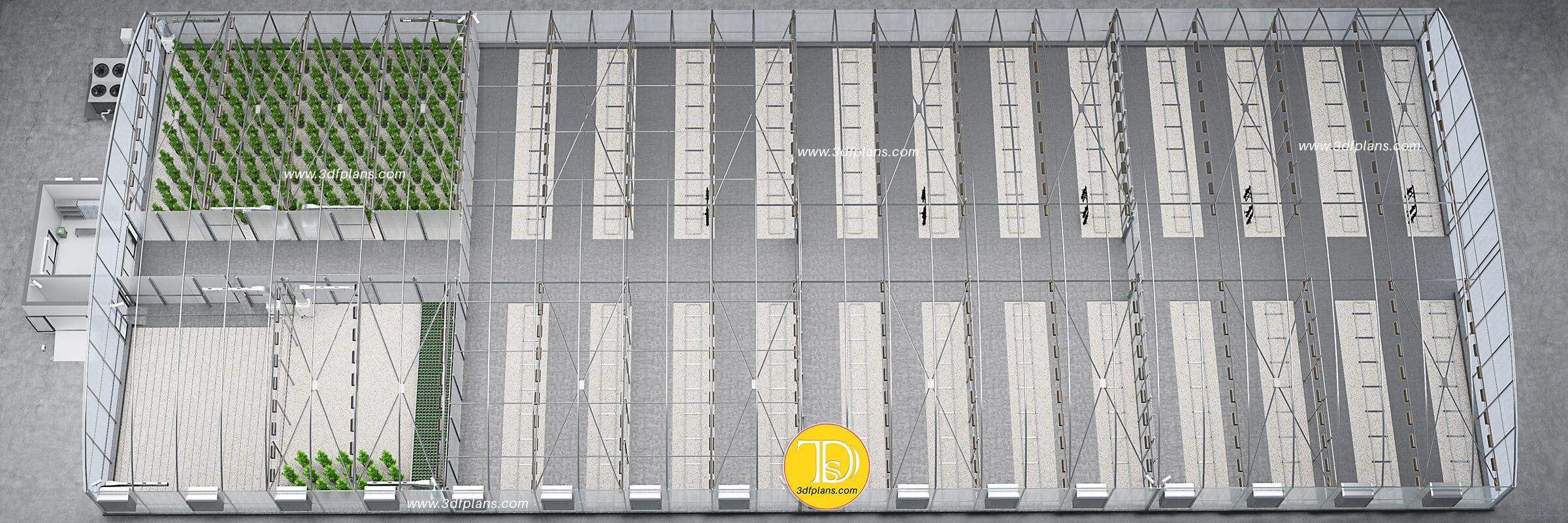 Laboratory & Greenhouse 3D Floor Plans - 3D Floor Plans