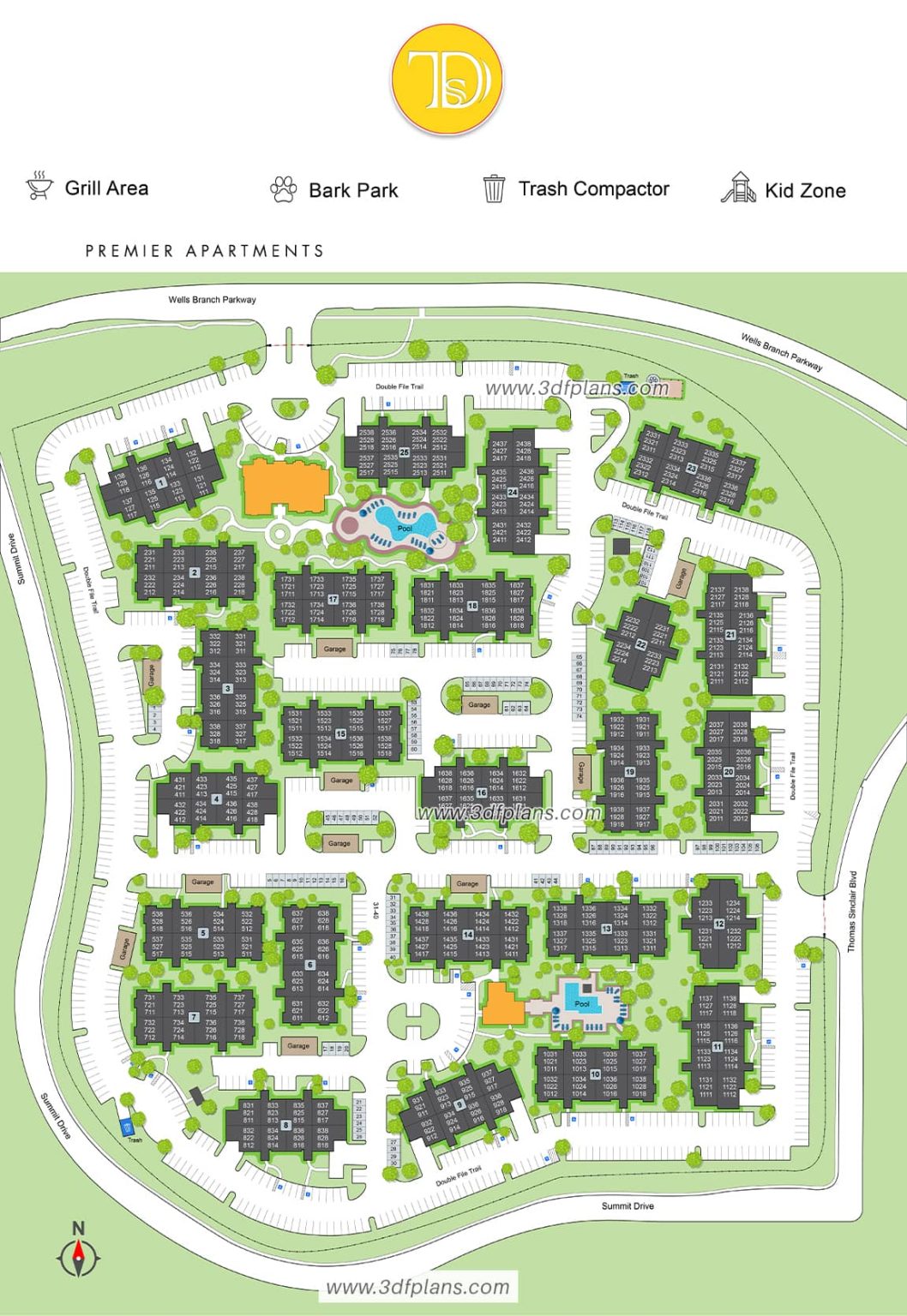 Beautifully designed Property Map - 3dfplans